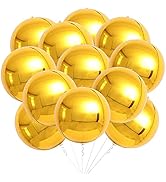 Amazon.com: Giant, 22 Inch Gold Foil Balloon - Pack of 6 Gold Metallic ...