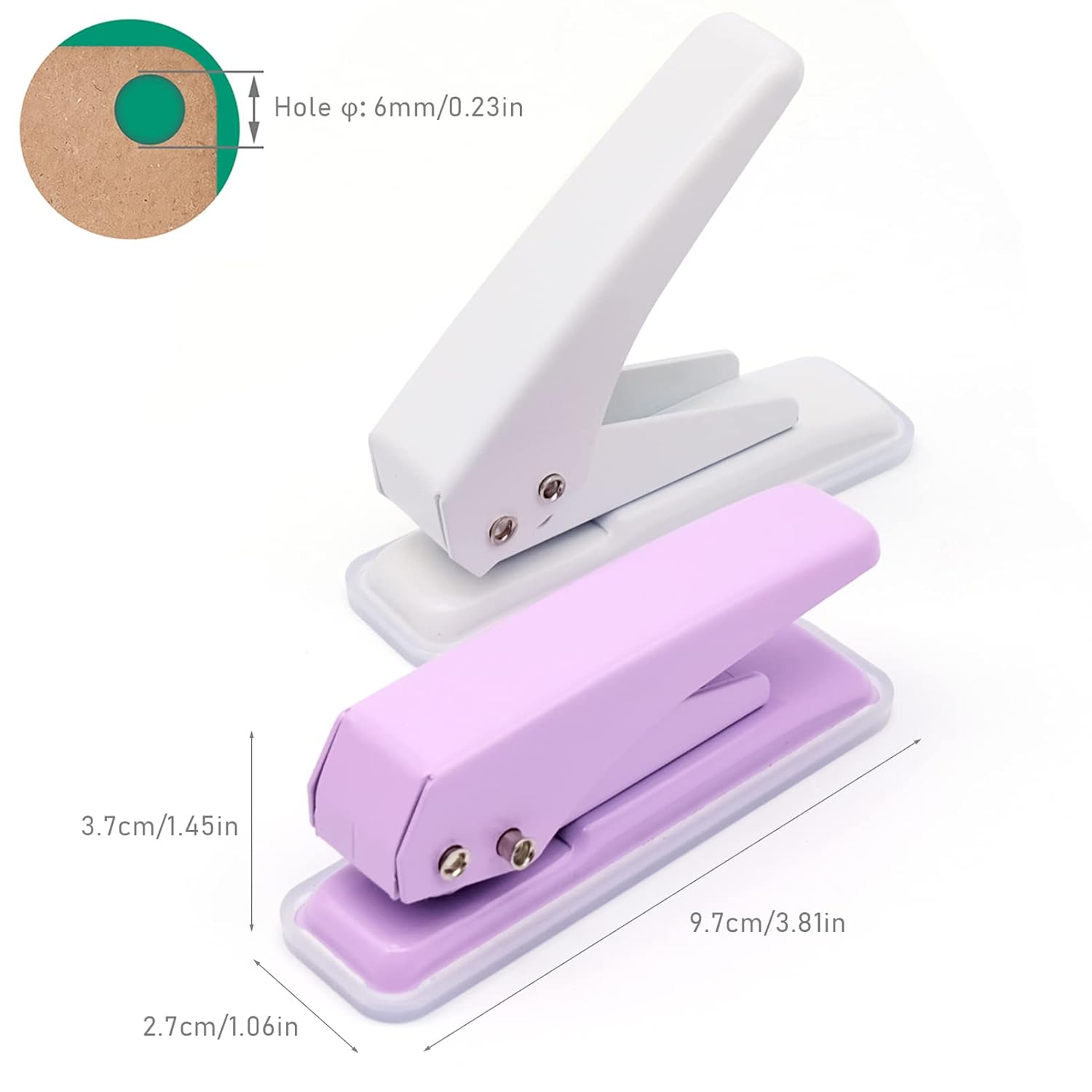 2 Colors Mini Hole Puncher, Handheld Hole Punch Single Hole Punch Hand ...