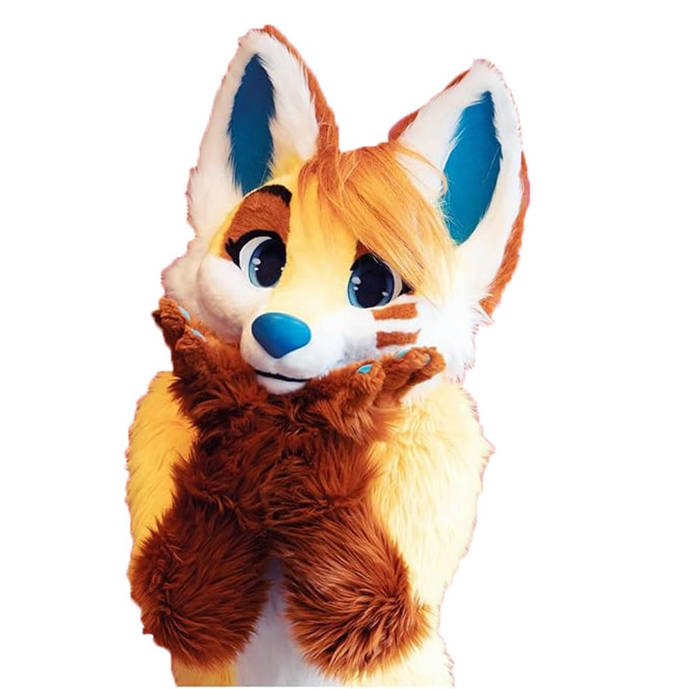 Amazon.com: Japan Kemono Kawaii Yellow Husky Dragon Fursuit Teen ...