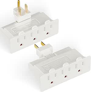 PLUGTUL 3-Outlet Adapter, 3 Way Plug Adapter with 180 Degree Swivel ...