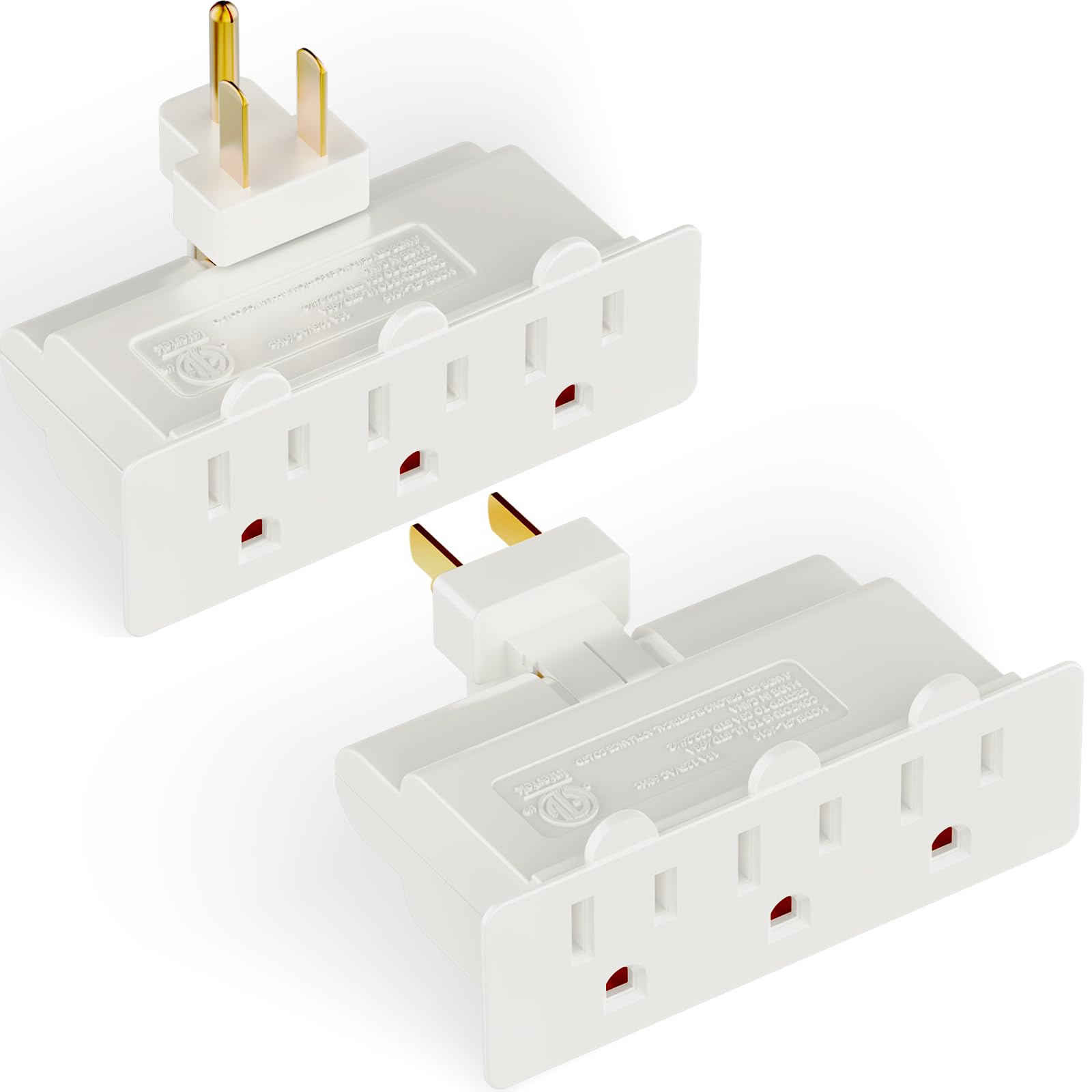 Amazon.com: PLUGTUL 3-Outlet Adapter, 3 Way Plug Adapter with 180 ...