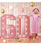 Amazon.com: Paready 4FT Marquee 60 Numbers Rose Gold, Light Up Numbers ...