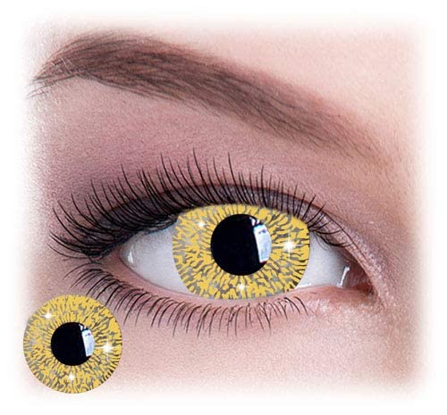 Buy Optify Yearly Crazy Color Contact Lens (Zero Power,Gold,Pack of 1 ...