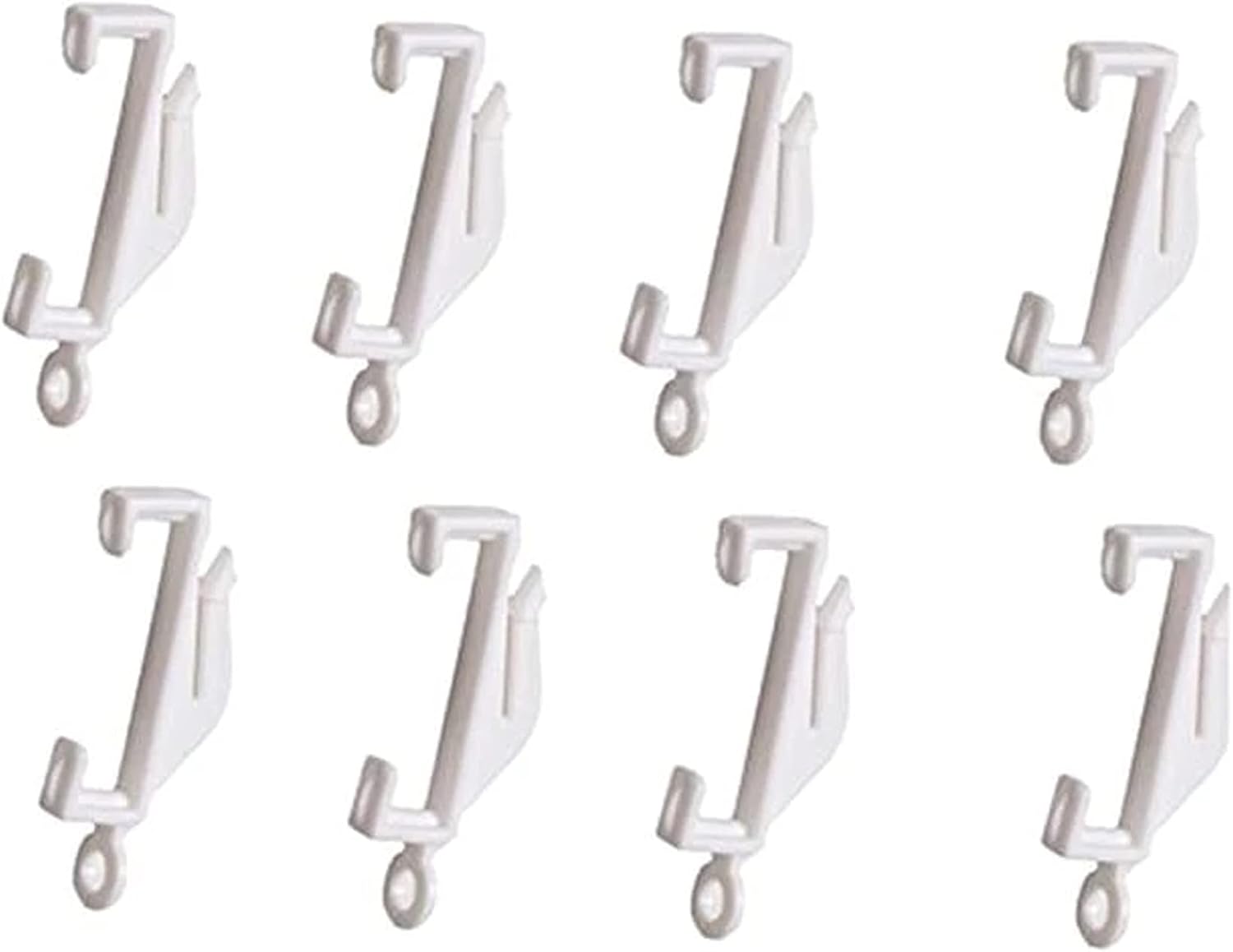 PLASTIFIC Curtain Rail Track Glider Hooks White Plastic Sliding Hook ...