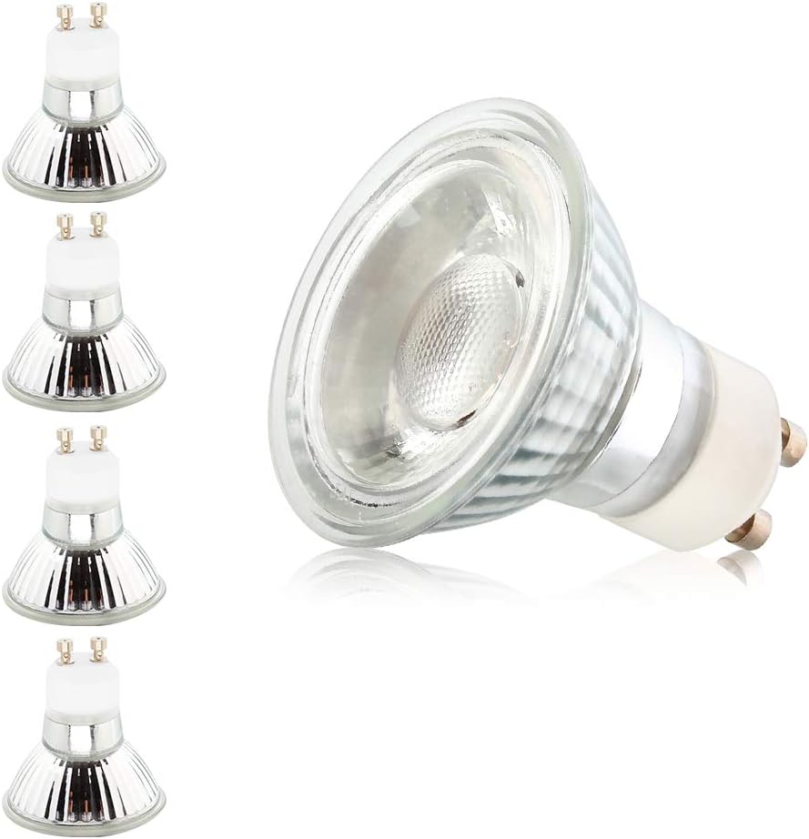 Mengjay 4 Pcs GU10 LED Bulb, 5W Equivalent 35W Halogen, 6000K UL Listed ...