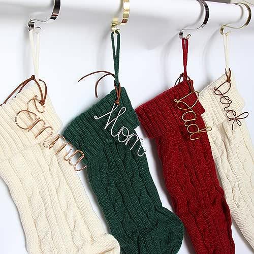 Amazon.com: 4 PCS Personalized Christmas stockings tags Metal name Tags ...
