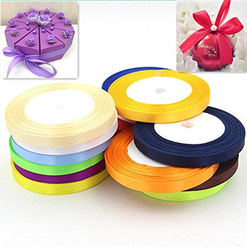 Generic 5 : 10mm 25 Yard Pretty Silk Satin Ribbon 22M Wedding Party ...