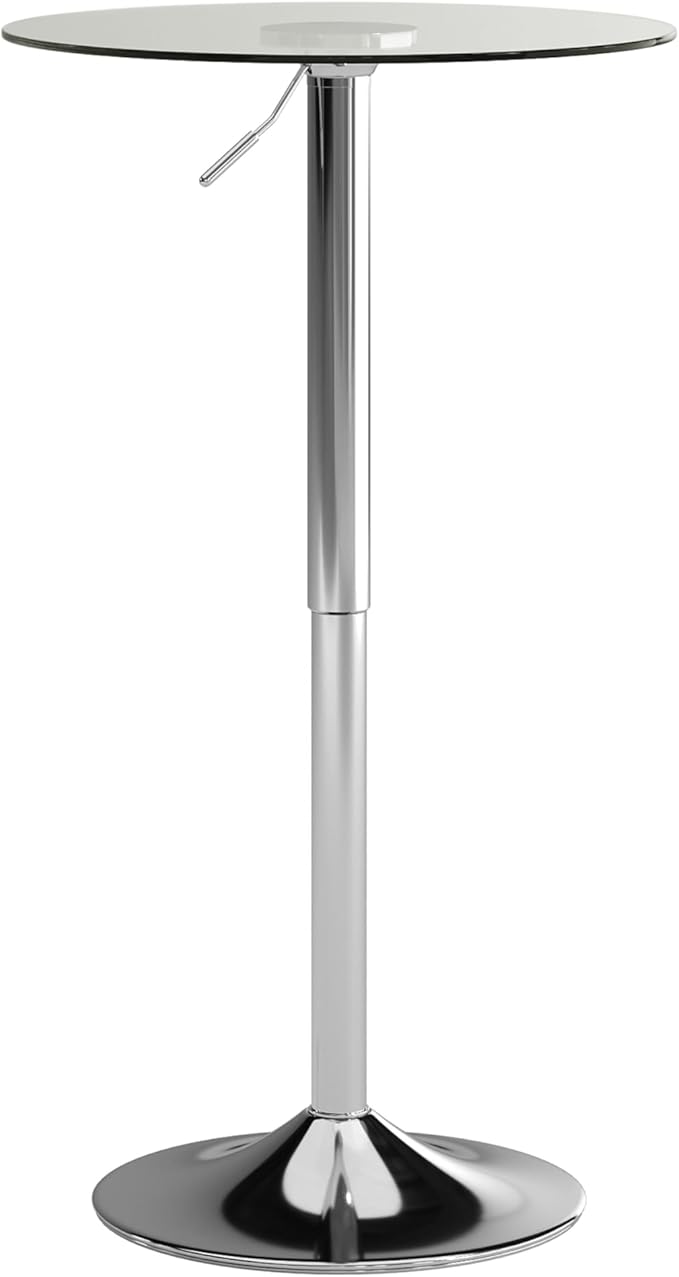 Amazon.com: Flash Furniture Chad 23.5'' Round Glass Cocktail Table with ...