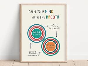 Amazon.com: Calm Your Mind With The Breath Mindful Breathing Poster ...