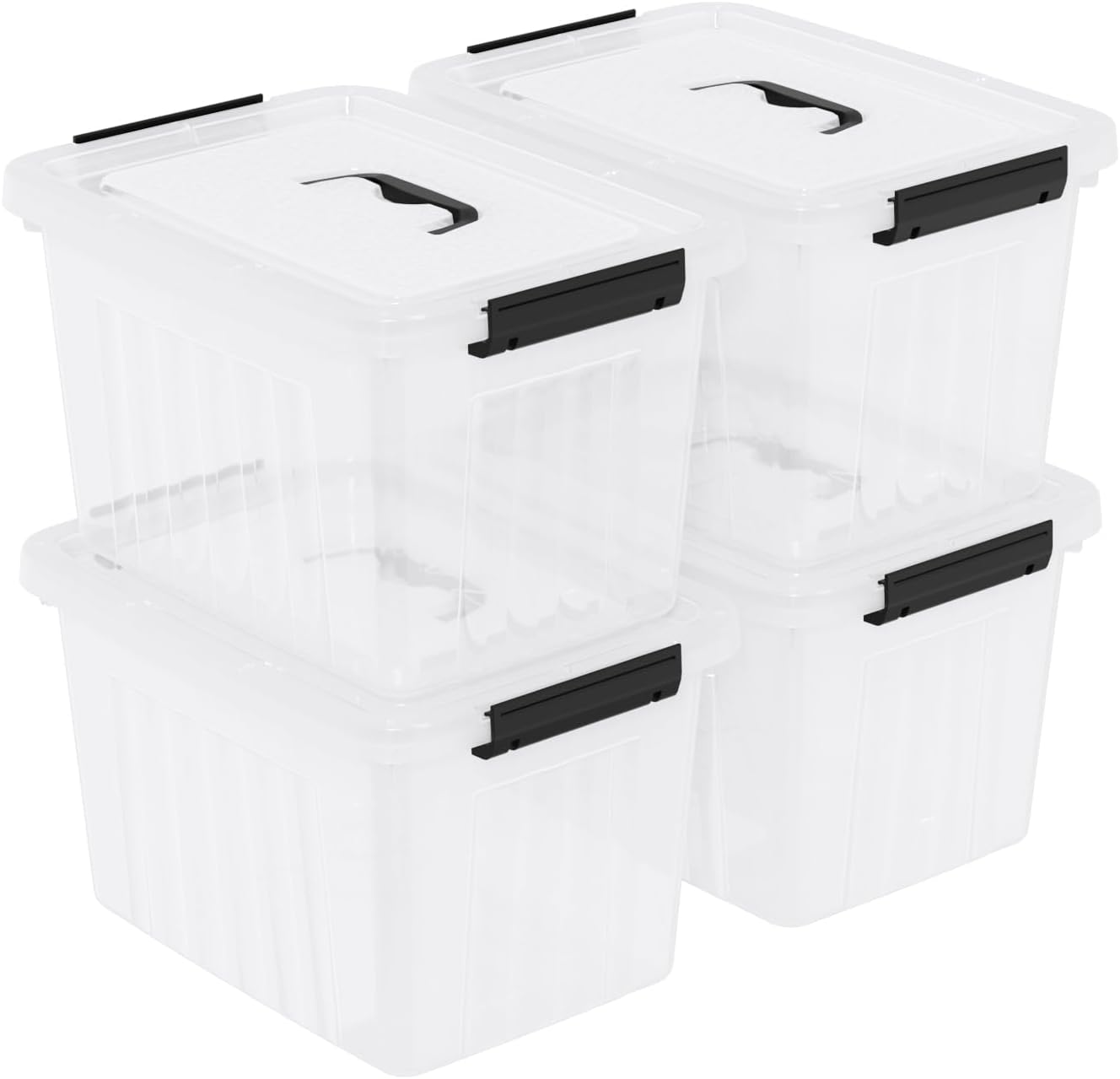 Amazon.com - Leendines 8 Liter Clear Plastic Storage Bins, 2 Packs ...
