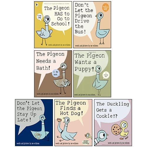 Pigeon Series 7 Books Collection Set By Mo Willems (Pigeon Needs A Bath ...