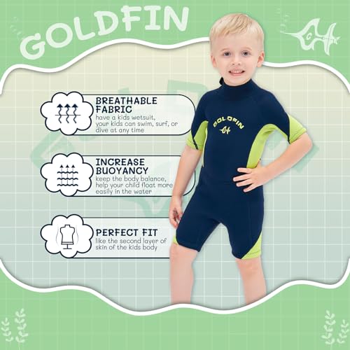 Snapklik.com : Goldfin Kids Wetsuit For Boys, 3mm Shorty Wetsuit For ...