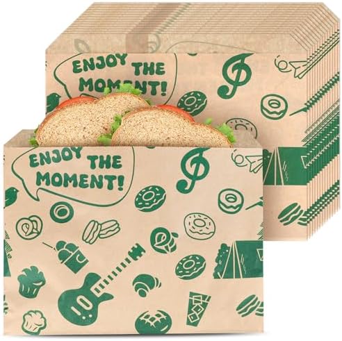 Amazon.com: HONEYGIFTS 100PCS Wax Paper Snack Bags, Paper Sandwich Bags ...