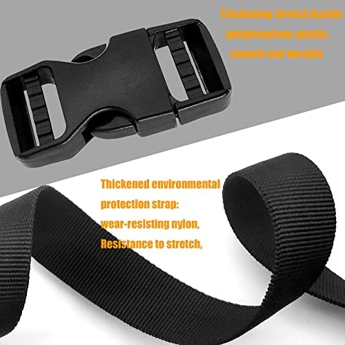 1 Inch Buckle Strap Set with 10 Yards Nylon Webbing, 10 Metal D Rings ...