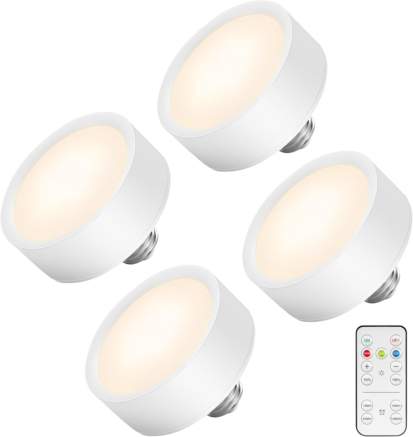 Amazon.com: NookNova 4 Pack Battery Operated Light Bulbs with Remote ...
