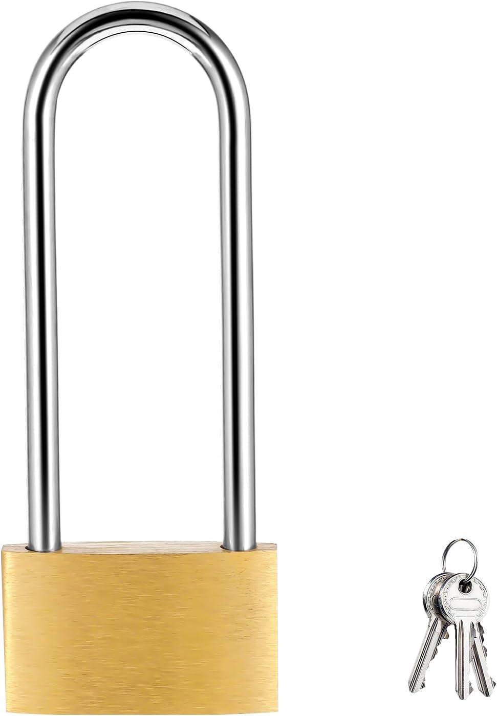 Weather Proof Lock, 2.8" Long Shackle, 3 Keys, Solid Brass Padlock with ...