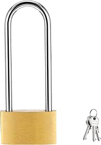 Weather Proof Lock with 3 Keys, 4 Inch Padlock for Sheds Solid Brass ...