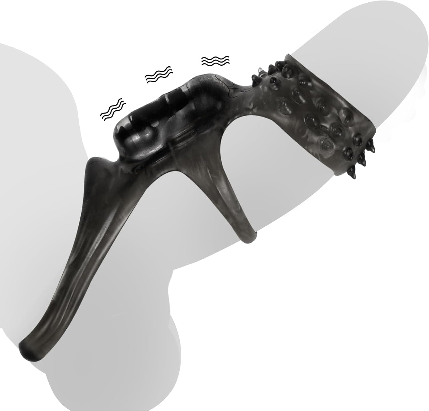 Amazon.com: Vibrating Reusable Penis Sleeve with Testicle Ring Covered ...