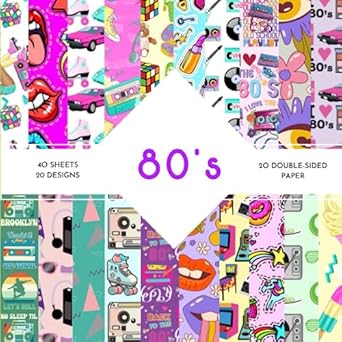 80's Scrapbook Paper: | I Love 80s Craft Paper | 8.5 x 8.5 inch | 80's ...
