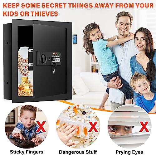 Snapklik.com : 17.72 Tall Wall Safe Between Stud, Fireproof Wall Safes ...