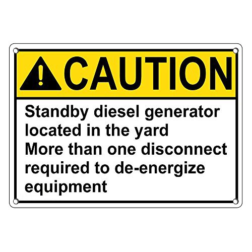Weatherproof Plastic ANSI Caution Standby Diesel Generator Located in ...