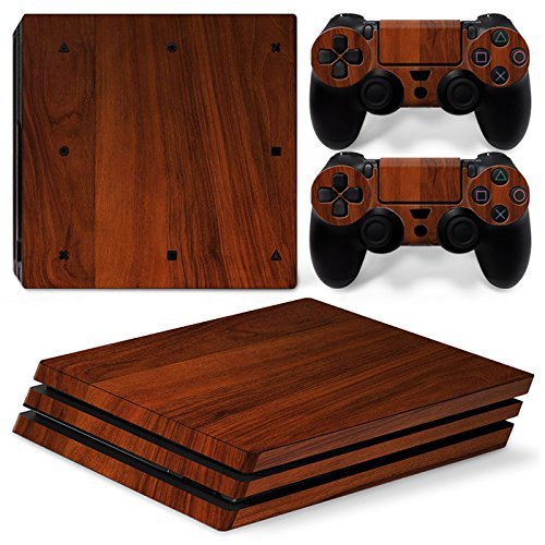 Elton Brown Wood Theme Skin Sticker Cover for PS4 Pro Console and ...