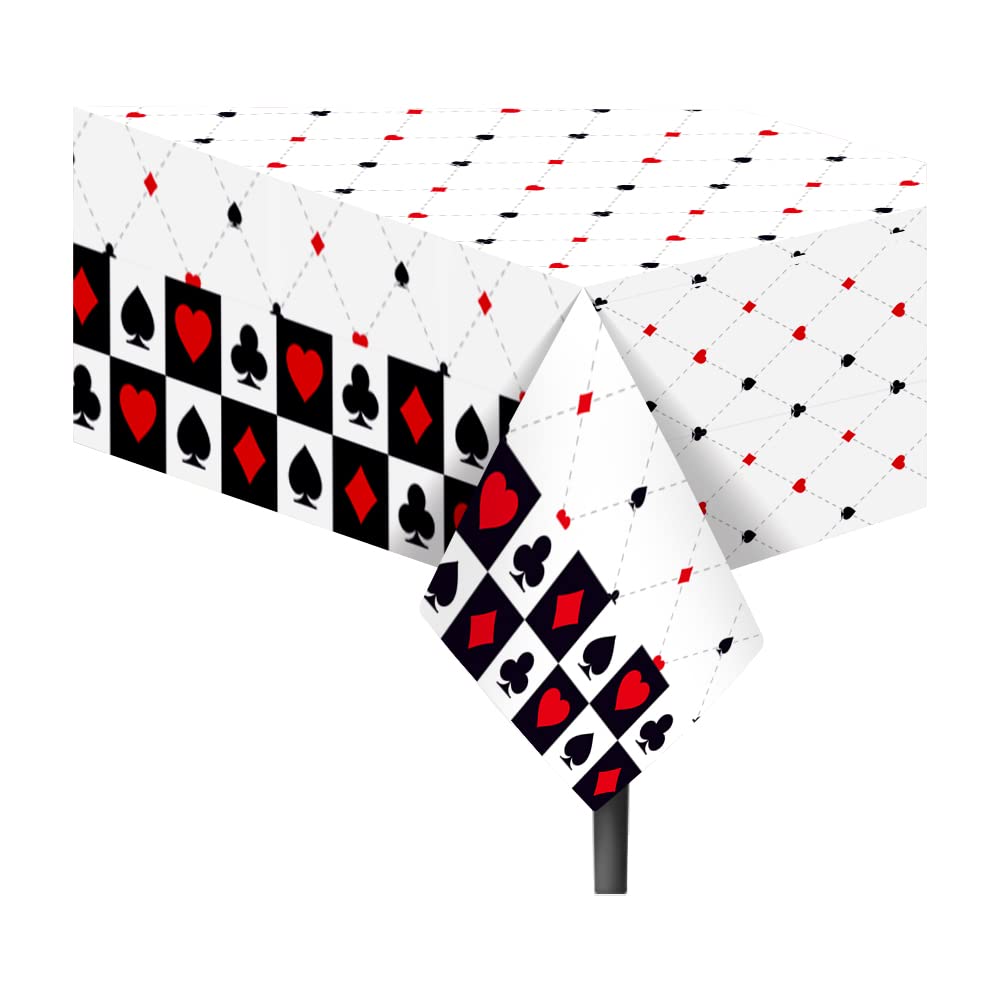 Amazon.com: 1 Pieces Casino Poker Card Party Plastic Tablecloth 54 x 87 ...
