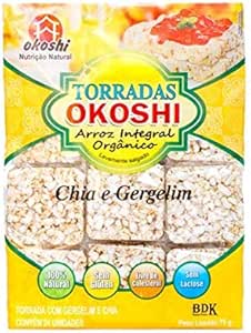 Torrada Orgânica Zero Glúten Chia E Gergelim Okoshi Com 75g : Amazon.com.br: Alimentos e Bebidas