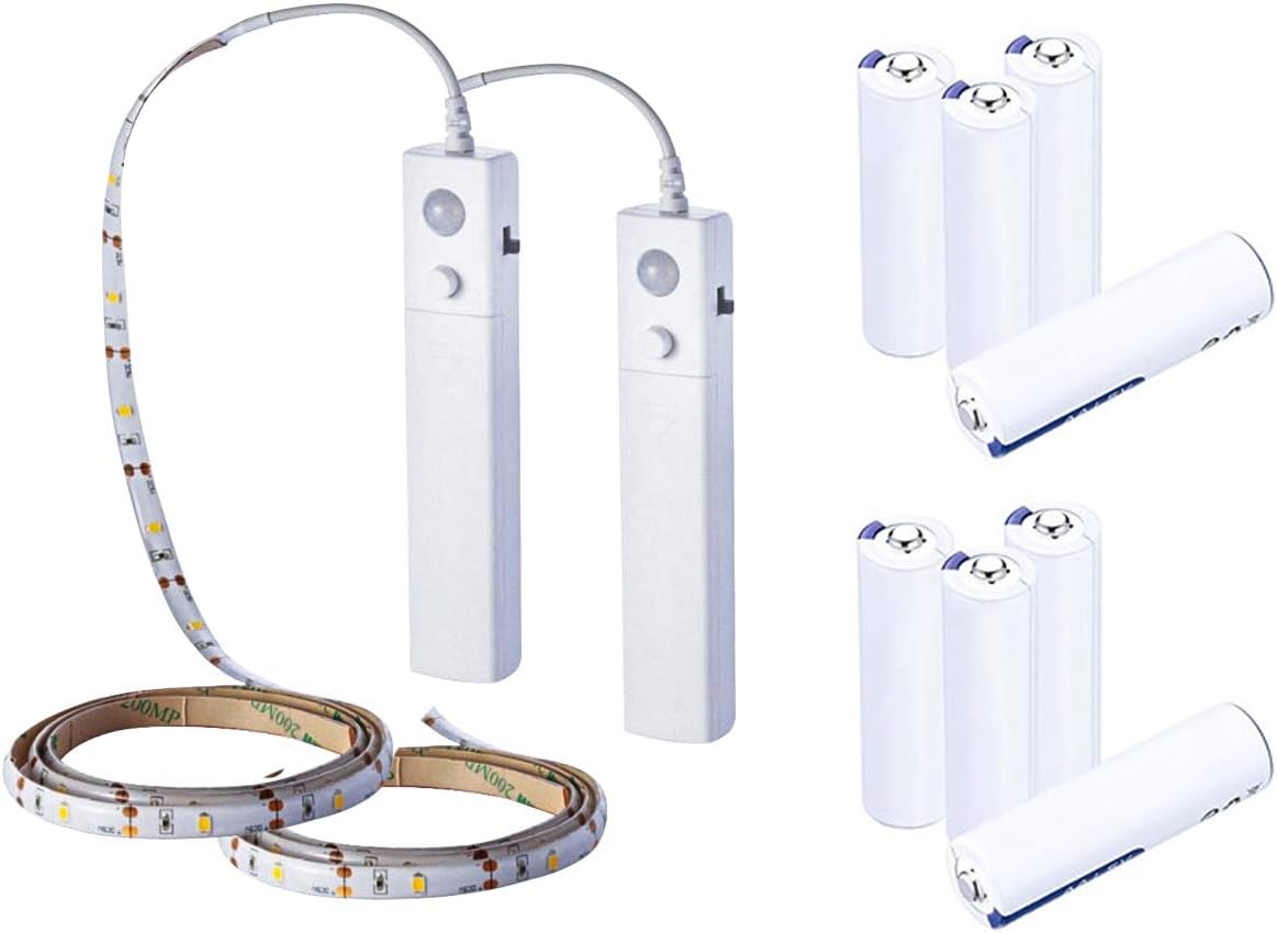 2 Kit Striscia Led a Batteria, 6V 2,4W 30 SMD Lunga 1 Metro, IP 65 Con ...