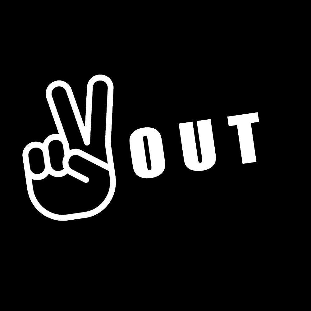 Amazon.com - Peace Out Hand Sign 8" Vinyl Sticker Car Decal (8" White)