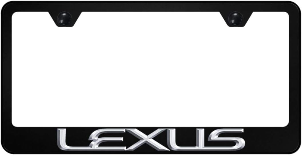 Amazon.com: Lexus 3D Name Black Acrylic License Plate with Chrome Frame ...
