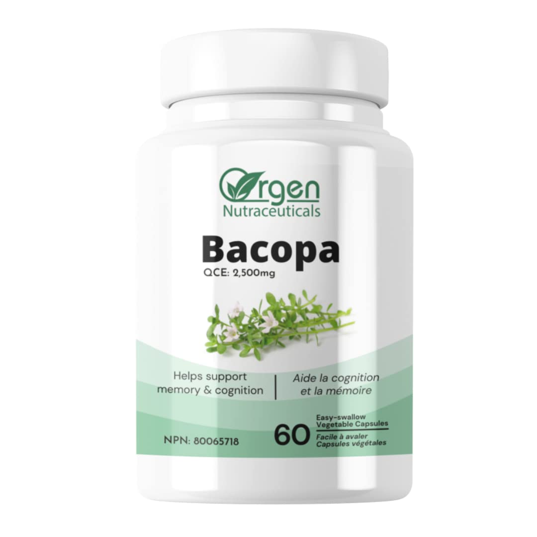 Bacopa Extract capsules 60ct QCE: 2500mg for Brain Health, Memory ...