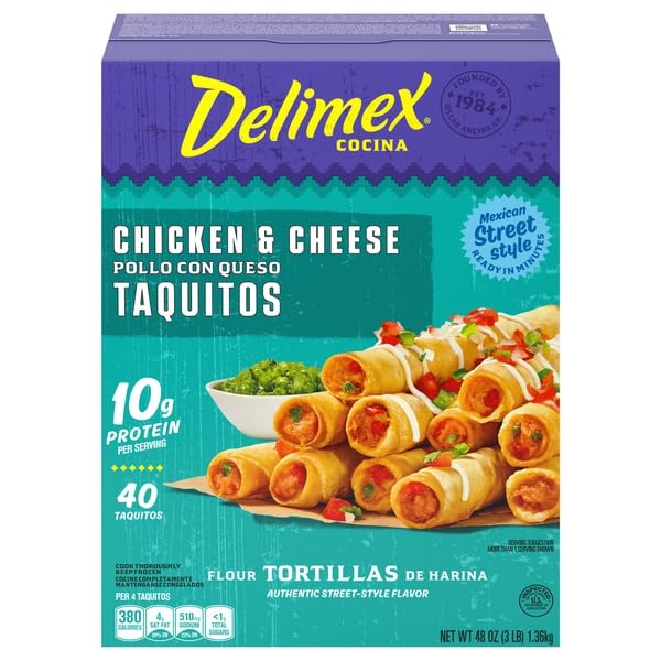 Amazon.com: Delimex, Chicken & Cheese Taquitos, 48 Ounce : Grocery ...