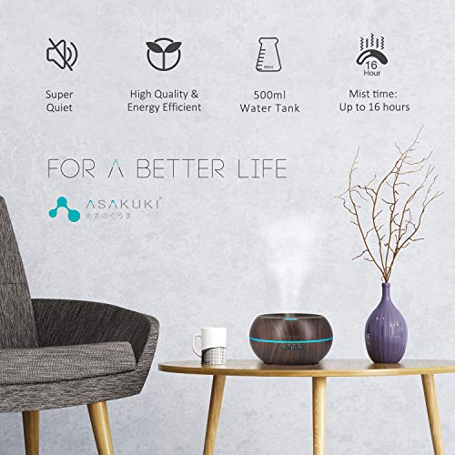 Snapklik.com : ASAKUKI Essential Oil Diffuser 500ml, 16 Hours Operation ...