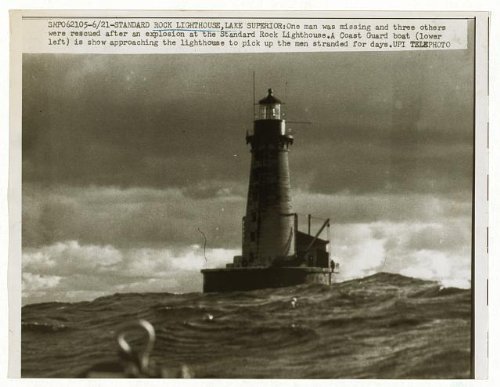 Photo: Stannard Rock Lighthouse,Lake Superior,Dark Clouds,1961: ...