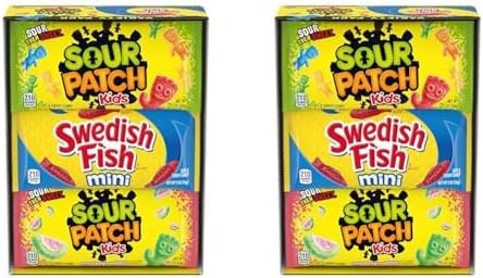 Amazon.com : SOUR PATCH KIDS and SWEDISH FISH Mini Soft & Chewy Candy ...