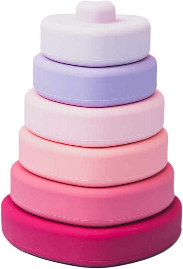 Amazon.com: Promise Babe Stacking Rings Toy Heart Shape Baby Silicone ...