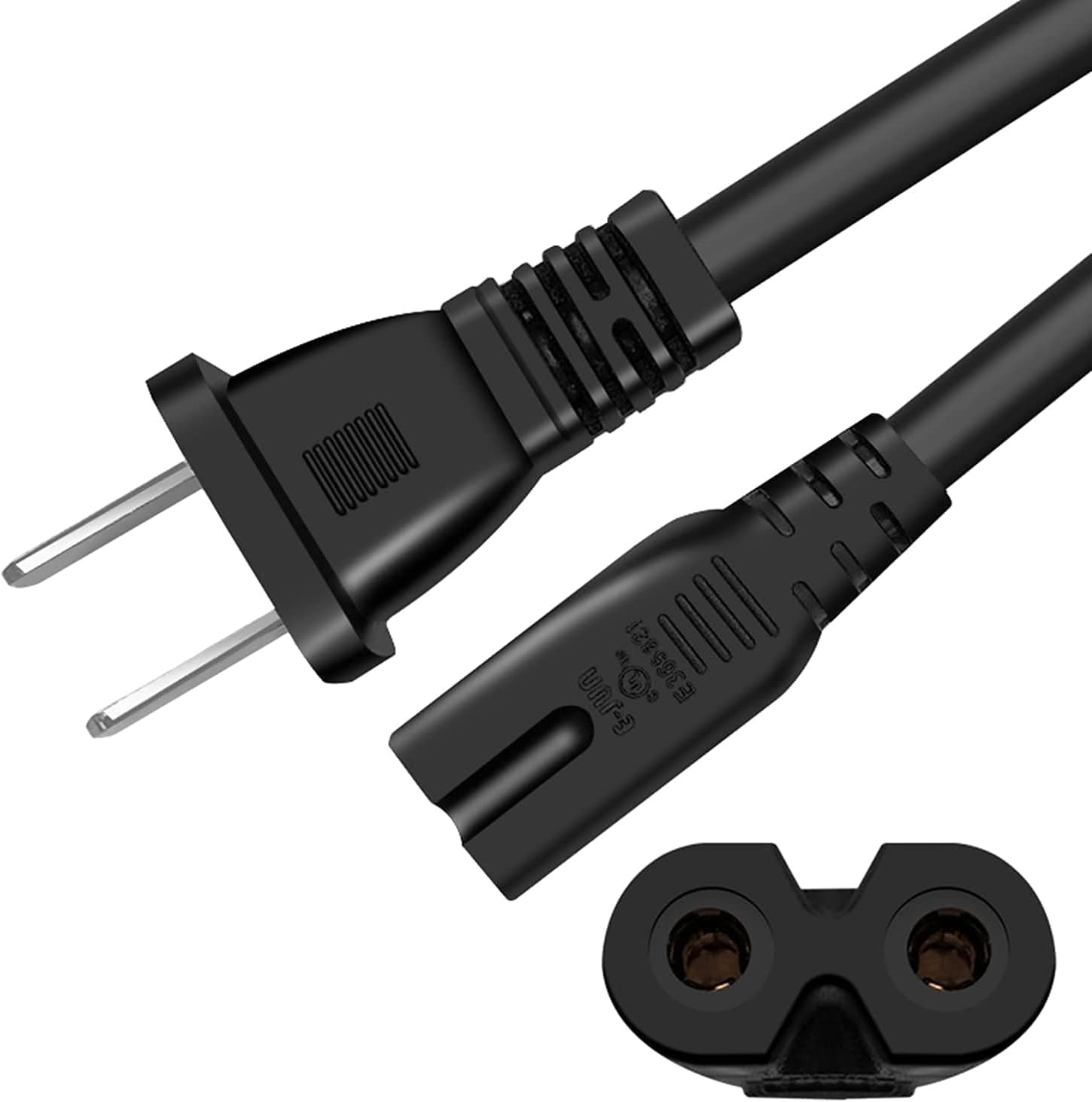 Amazon.com: 2 Pack AC Universal Power Cord,2ft Power Cable 2 Prong for ...