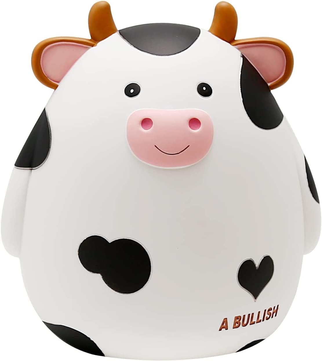 Amazon.com: H&W Cow Piggy Bank, M Size, Unbreakable Coin Box for Kids ...