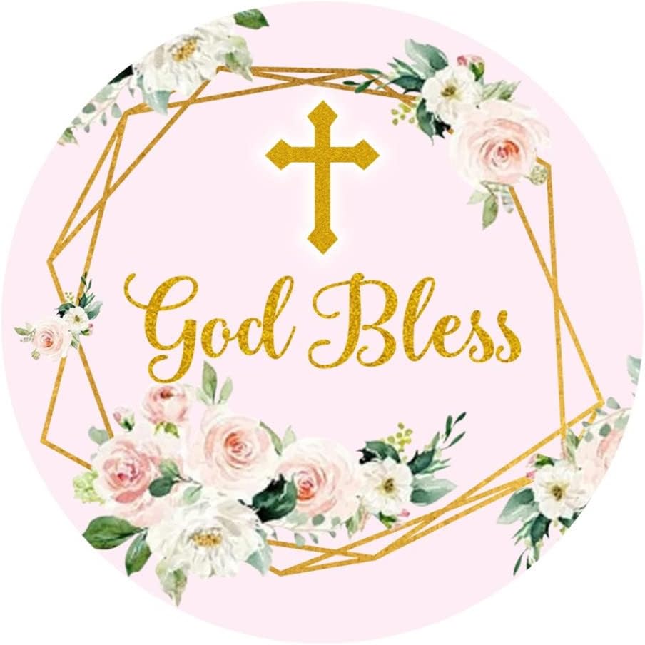 Amazon.com: Greenery and Gold Cross Baptism Favor Stickers - 1.75 in ...