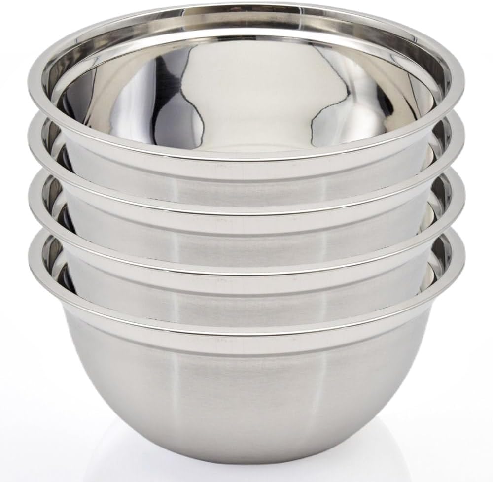 MAKREL Premium Stainless Steel Large Mixing Bowls Set - Easy-Grip ...