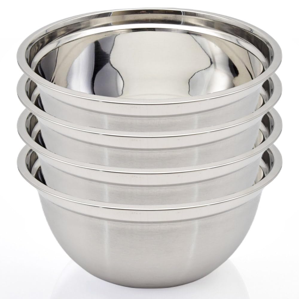 Premium Stainless Steel Large Mixing Bowls Set - Easy-Grip, Durable ...