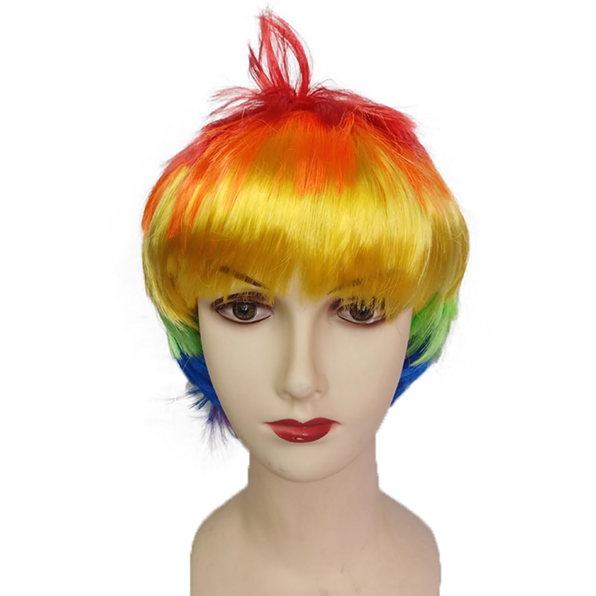 Amazon.com : AUOCATTAIL Rainbow Wig LGBT Pride Day Synthetic Layered ...