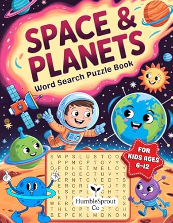 Space & Planets Word Search Puzzle Book for Kids Ages 6–12: 50 Space ...