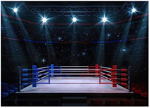 Amazon.com : MAQTT 8x6FT Boxing Arena Photo Background Stadium Lighting ...