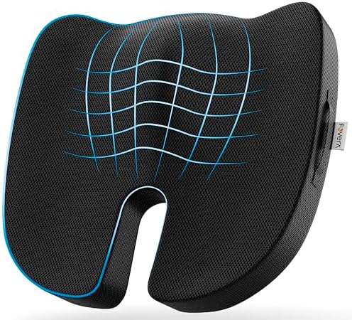 FOVERA Motorcycle Gel Seat Cushion - Supports Sit Bones, Tailbone, and ...
