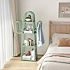 Amazon.com: DOORXIF 4-Tier Ladder Green Bookshelves Freestanding ...