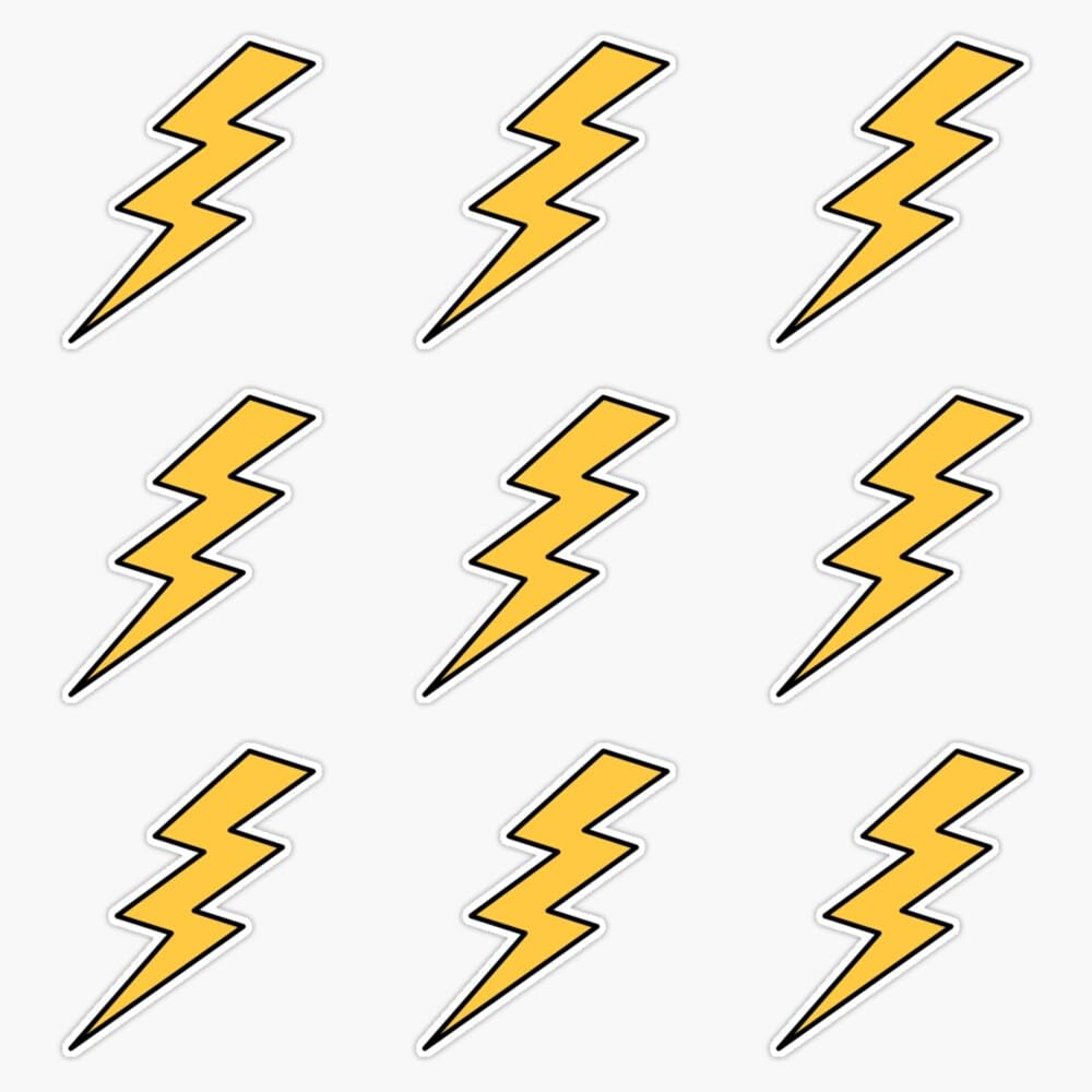 Amazon.com: Lightening Bolt Pack of Sticker Vinyl Waterproof Sticker ...