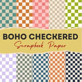 Boho Checkered Scrapbook Paper: 12 Double Sided Craft Paper For Card ...