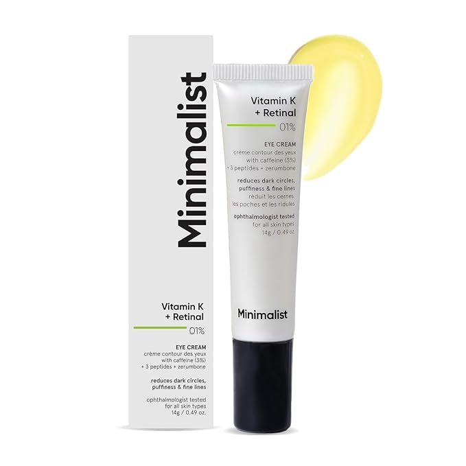 Amazon.com: Minimalist Caffeine Eye Cream with Retinal & Vitamin K for ...